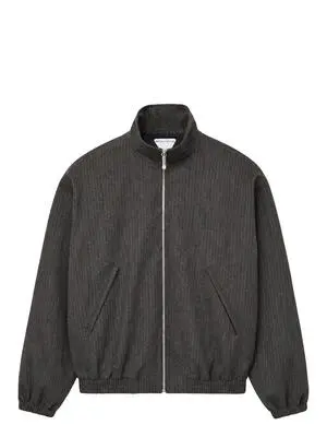 Bottega Veneta Pinstriped Wool Bomber Jacket - Beige