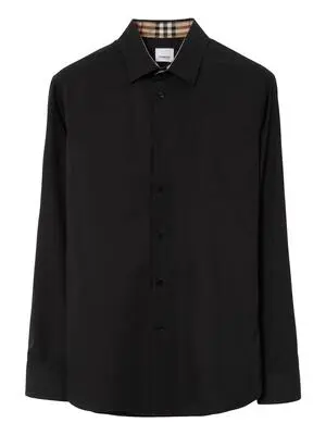 Burberry Ekd Logo Cotton Shirt - Black