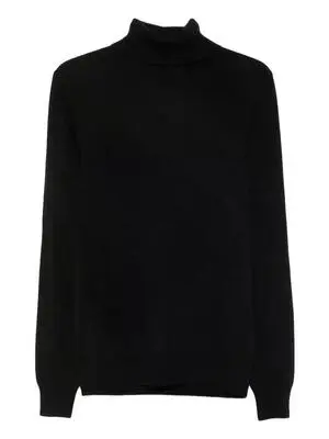 Malo Roll Neck Knitted Jumper - Black