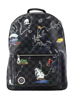 LOUIS VUITTON Renaissance Map Damier Graphite Backpack - Black