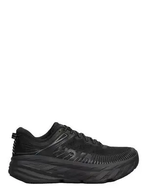 HOKA® Bondi 7 Sneakers With Panelled Design And Chunky Rubber Sole - Black
