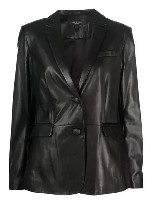 Rag & Bone Charles Single-breasted Leather Blazer - Black