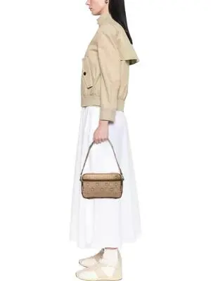 FERRAGAMO 2010-2026 Gancini Canvas Shoulder Bag - Neutrals