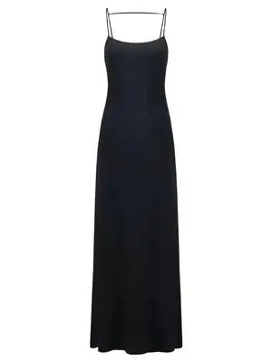 THE ARKOW Laura Open-back Crepe Maxi Dress - Black