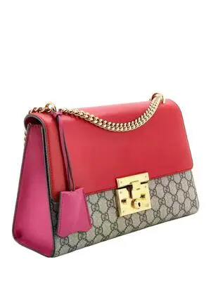 Gucci Padlock Gg Coated Canvas And Leather Shoulder Bag - Red