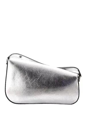 Gucci Gucci Horsebit 1955 Asymmetric Leather Small Shoulder Bag Silver