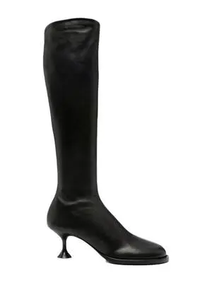 SERGIO ROSSI Round-toe Knee-high Boots - Black