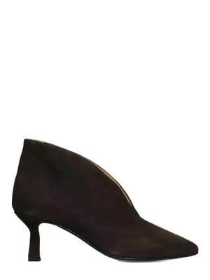 L'ARIANNA Pointed-toe Suede Ankle Boots - Brown