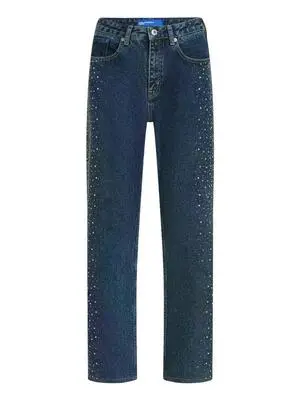 Karl Lagerfeld Crystal-embellished Straight-leg Jeans - Blue