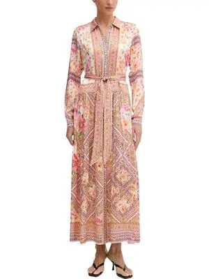 Hale Bob Nicandra Floral-print Belted Maxi Dress - Pink