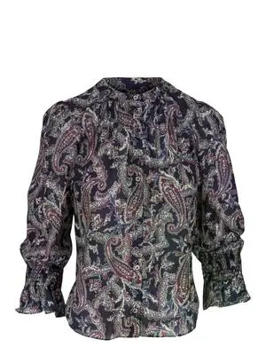 Veronica Beard Ashlynn Paisley-print Blouse - Blue