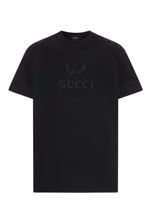 Gucci Cotton-jersey T-shirt With Embroidery - Black