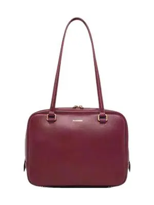 JIL SANDER Medium Vision Leather Shoulder Bag - Red