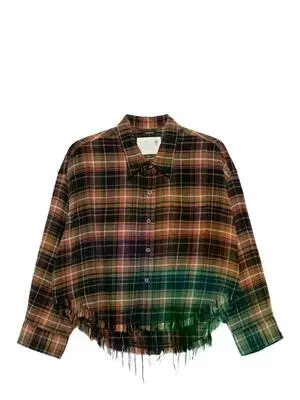 R13 Frayed-hem Shirt Brown