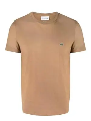 Lacoste Logo-embroidered Cotton T-shirt Brown