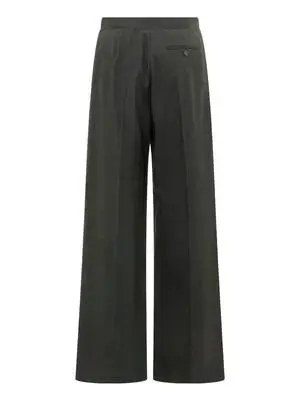 MSGM Logo-print Wide-leg Trousers - Black