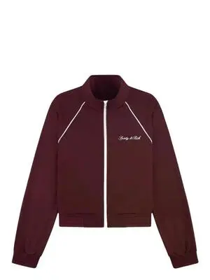 SPORTY & RICH Logo-print Piping Detail Jacket - Red