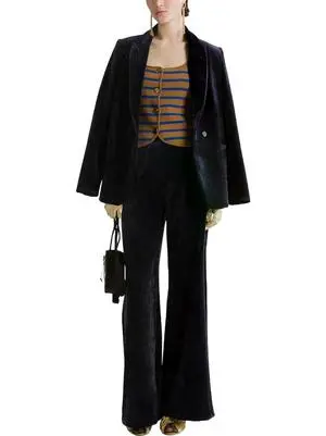 FORTE_FORTE High-waisted Wide-leg Trousers - Blue