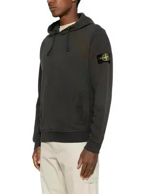 Stone Island Logo-patch Drawstring Hoodie - Grey