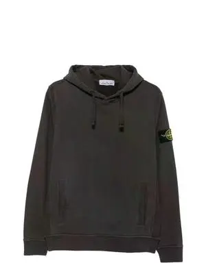 Stone Island Logo-patch Drawstring Hoodie - Grey