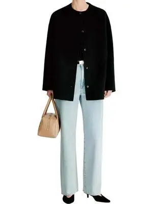 Loulou De Saison Dunne Lds Collarless Drop-shoulder Coat - Blue