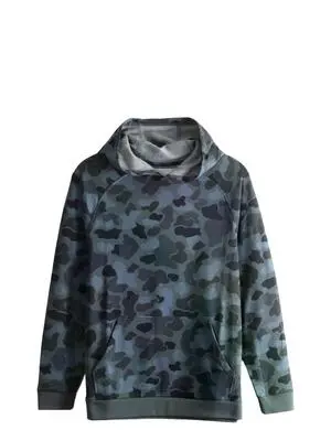 FREE FLY Camouflage-print Raglan-sleeve Hoodie - Blue