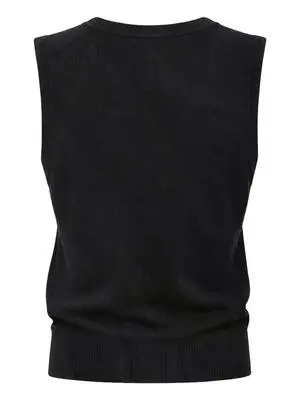 6397 Scoop-neck Knitted Vest - Black