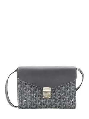 Goyard Chypre Wallet On Strap Coated Canvas With Leather Crossbody Bag - Grey
