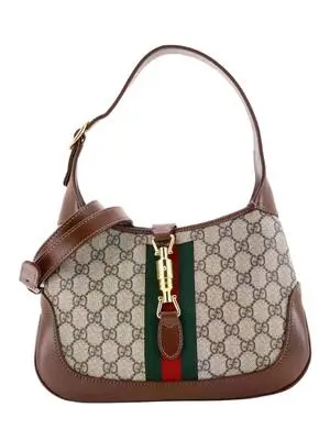 Gucci Jackie 1961 Gg Coated Canvas Small Hobo Bag - Brown