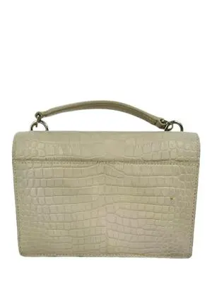 Saint Laurent Crocodile-embossed Sunset Shoulder Bag - Neutrals