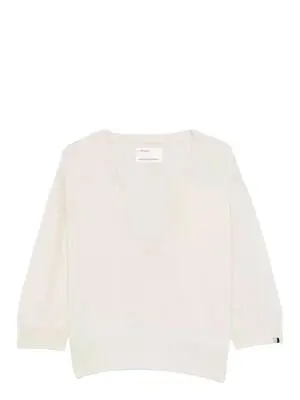 Extreme Cashmere Pearl V-neck Sweater - Neutrals