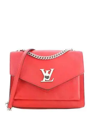 LOUIS VUITTON Mylockme Monochrome Handbag Leather Bb Shoulder Bag - Red