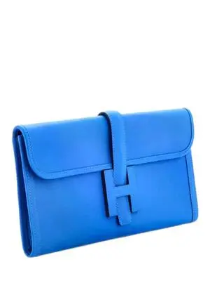 Hermès Jige Elan Evercolor 29 Clutch Bag Blue