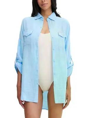 Melissa Odabash Button-up Chest-pocket Shirt - Blue