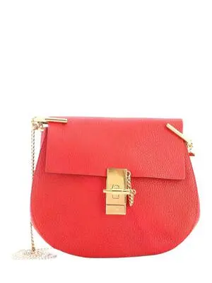 Chloé Drew Leather Small Crossbody Bag - Red