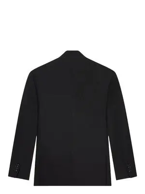 Giorgio Armani Mandarin Collar Virgin Wool Jacket - Black