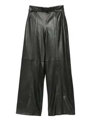 Emporio Armani Belted Panelled Trousers - Black