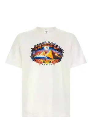 Casablanca Graphic-print Cotton T-shirt Neutrals
