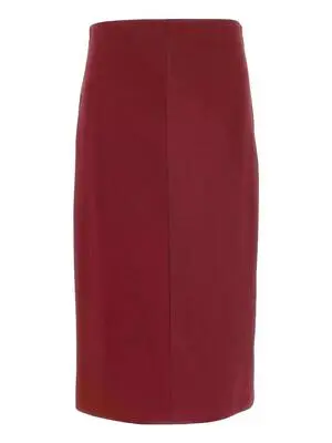ELENA MIRÒ Rear-slit Midi Skirt - Red