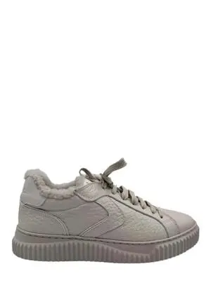 VOILE BLANCHE Lipari Shearling-trim Leather Sneakers - Neutrals