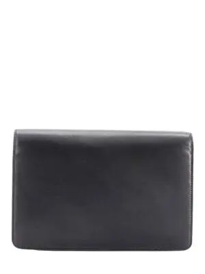 Celine Margo Triomphe Wallet On Chain Leather Crossbody Bag - Black