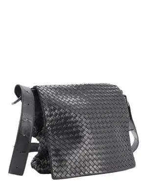 Bottega Veneta Intrecciato Nappa Medium Messenger Bag - Black