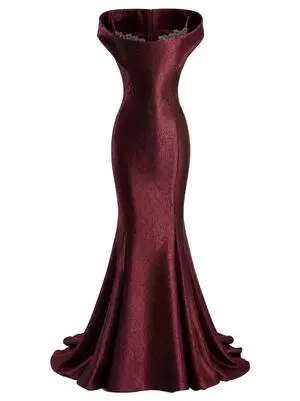 GEMY MAALOUF Sculpted Mermaid Gown - Red