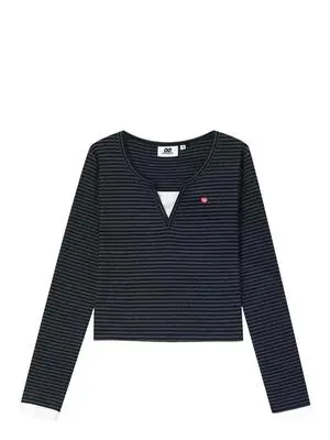 CHOCOOLATE Striped Long-sleeve T-shirt - Black