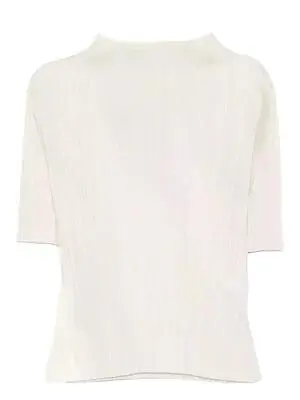 Issey Miyake Pleated T-shirt - Neutrals
