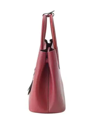 Prada 2010-2026 Medium Saffiano Cuir Double Satchel - Red