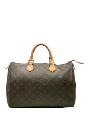 LOUIS VUITTON 2001 Monogram Speedy 35 Boston Bag - Brown
