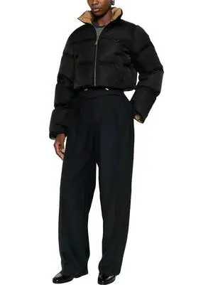 Prada Re-nylon Cropped Puffer Jacket - Black