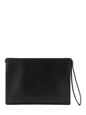 Orciani Leather Wristlet Clutch Bag - Black