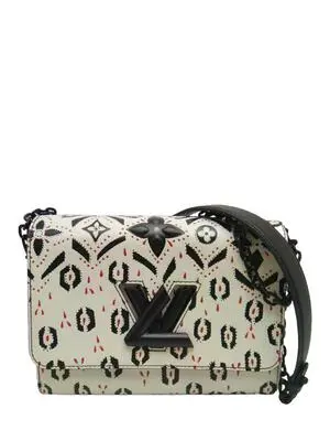 LOUIS VUITTON Louis Vuitton Graphic Print Calfskin Twist MM Shoulder Bag White